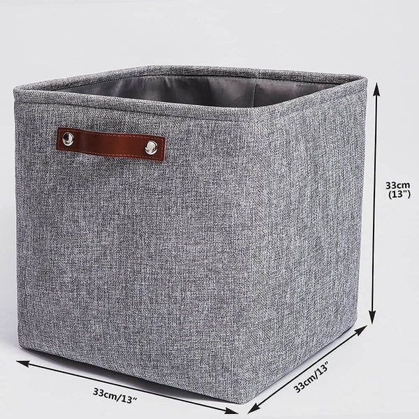 33x33 cm Kallax Box Grey with Leather Handle – Mangata