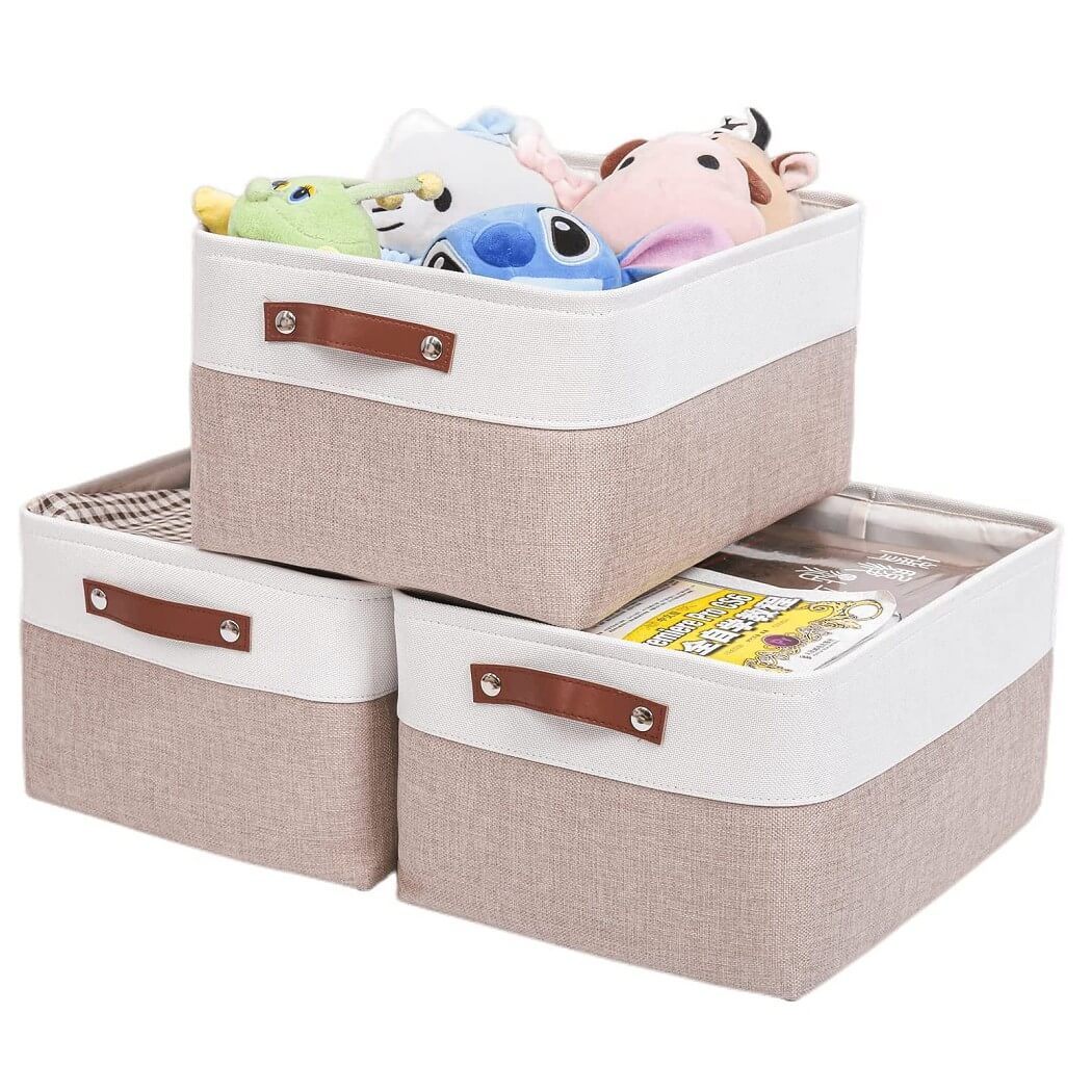 Set of 3 Foldable Fabric Storage Box Mangata