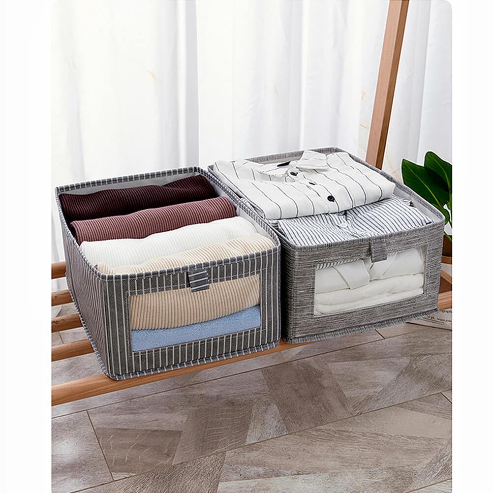 Foldable Clothes Wardrobe Storage Box Organizer with Handle to Pull Ou ...