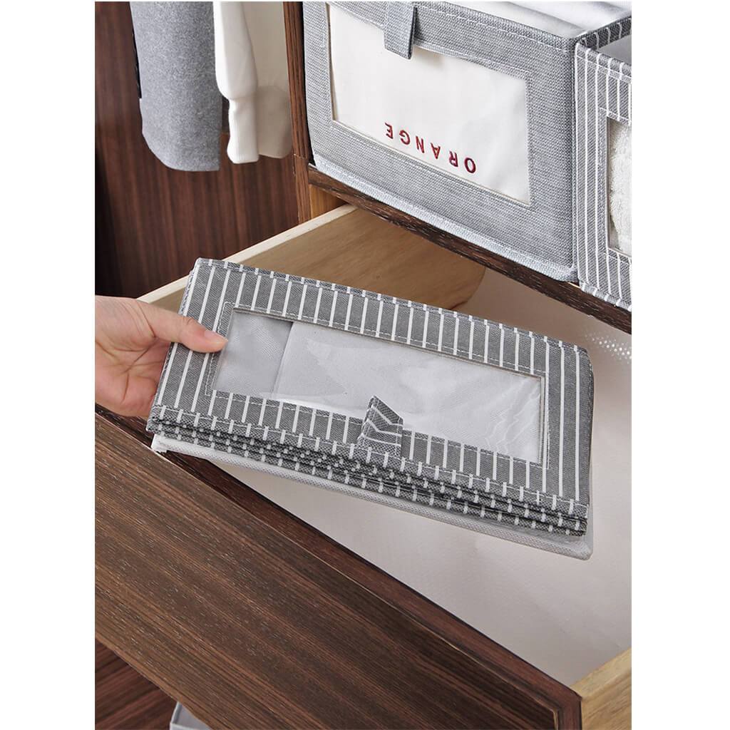 Foldable Clothes Wardrobe Storage Box Organizer with Handle to Pull Ou ...