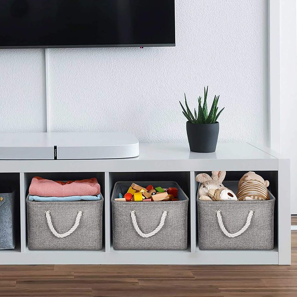 Fabric Storage Boxes丨Foldable Toy Storage Box丨Storage Baskets with Lids ...