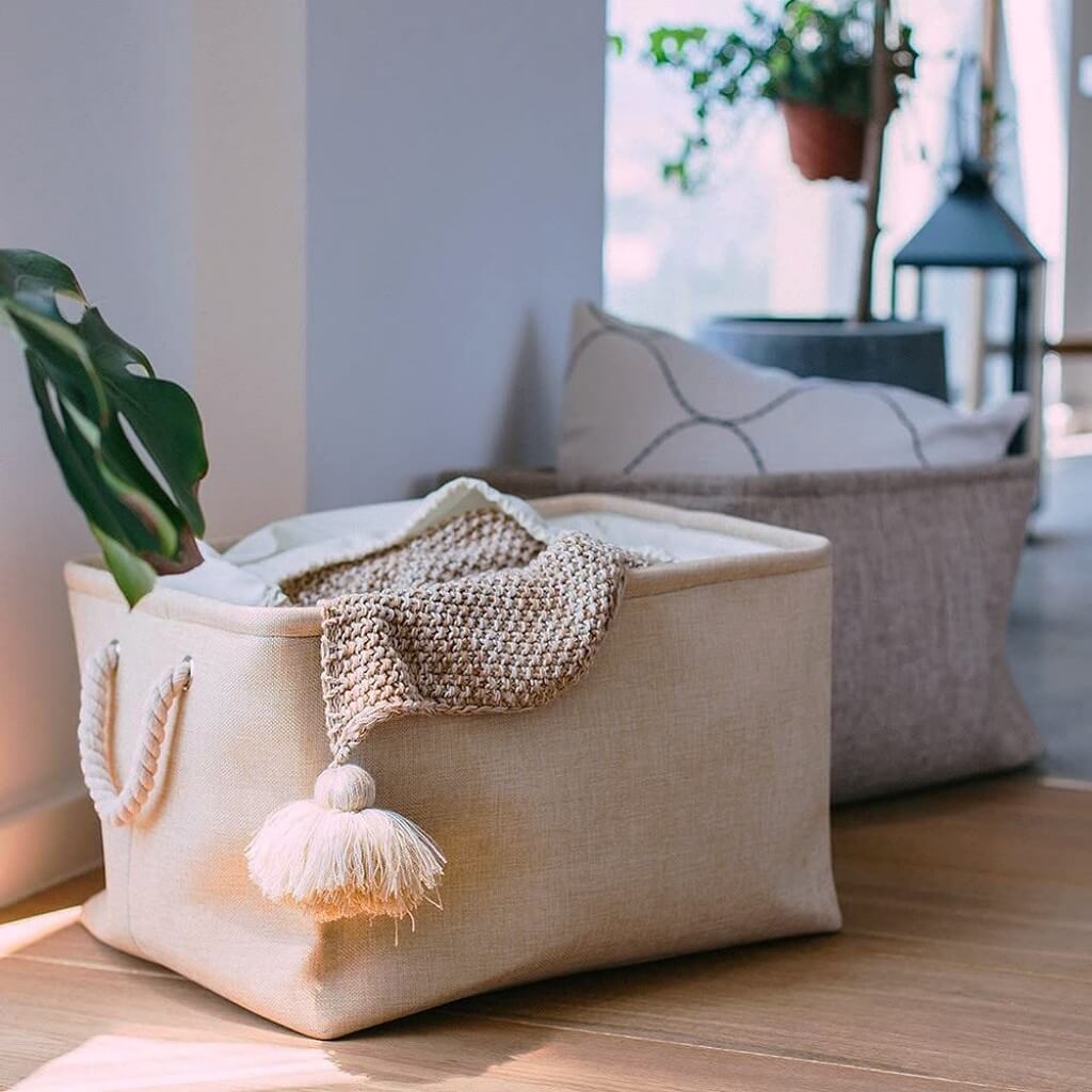 Long Storage Basket Ivory White – Mangata