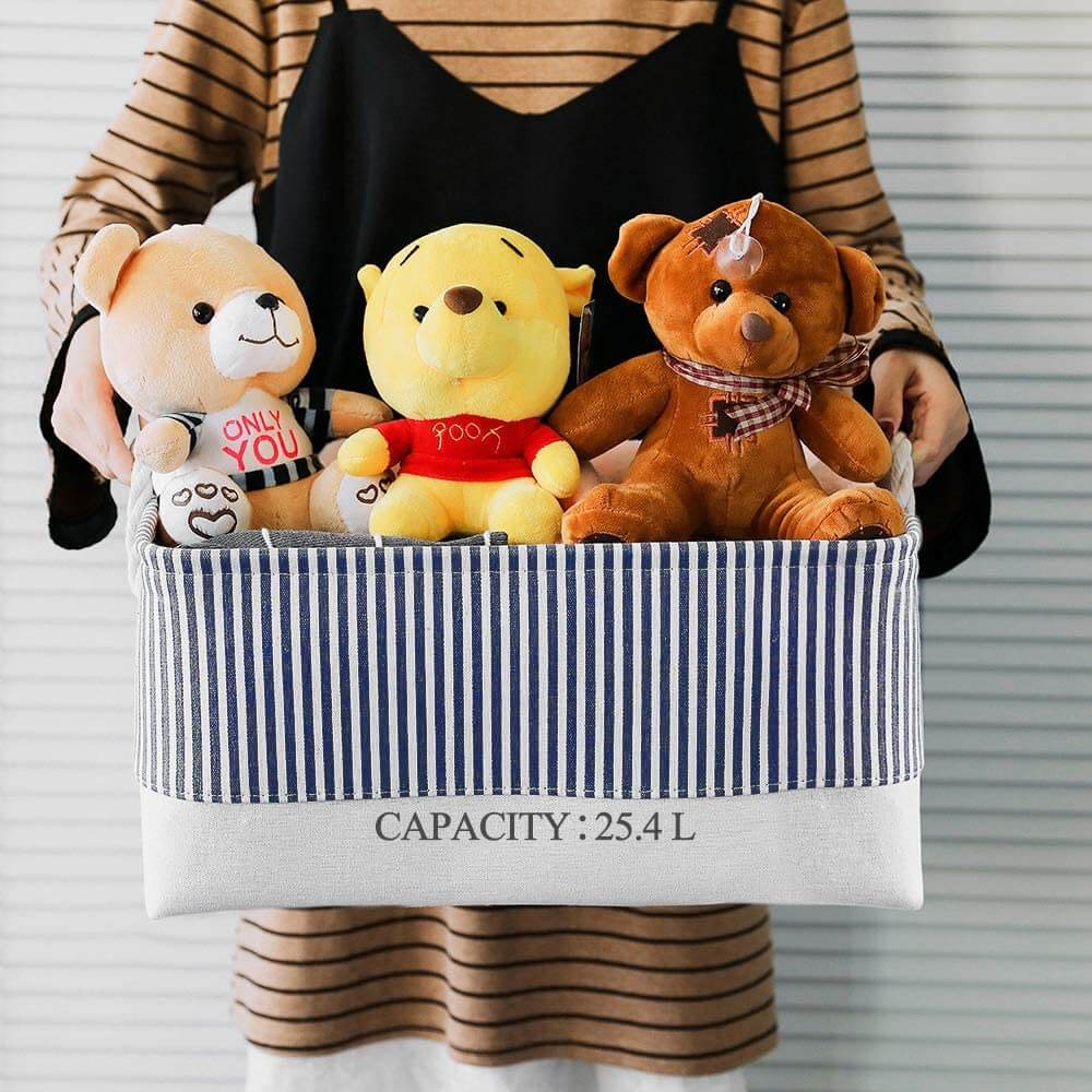 Stripe Fabric Storage Box with Rope Hand – Mangata