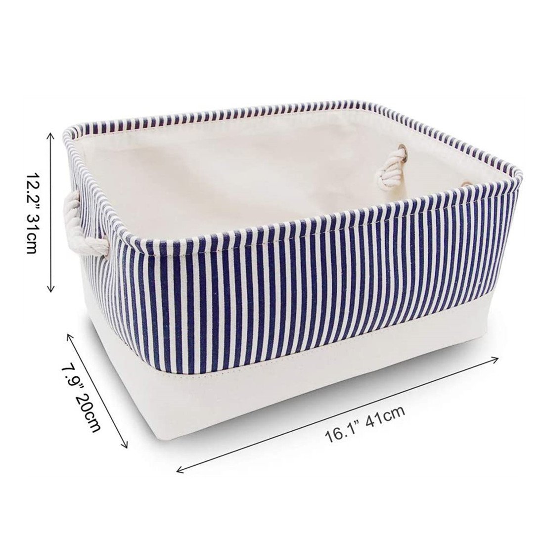 Stripe Fabric Storage Box with Rope Hand – Mangata