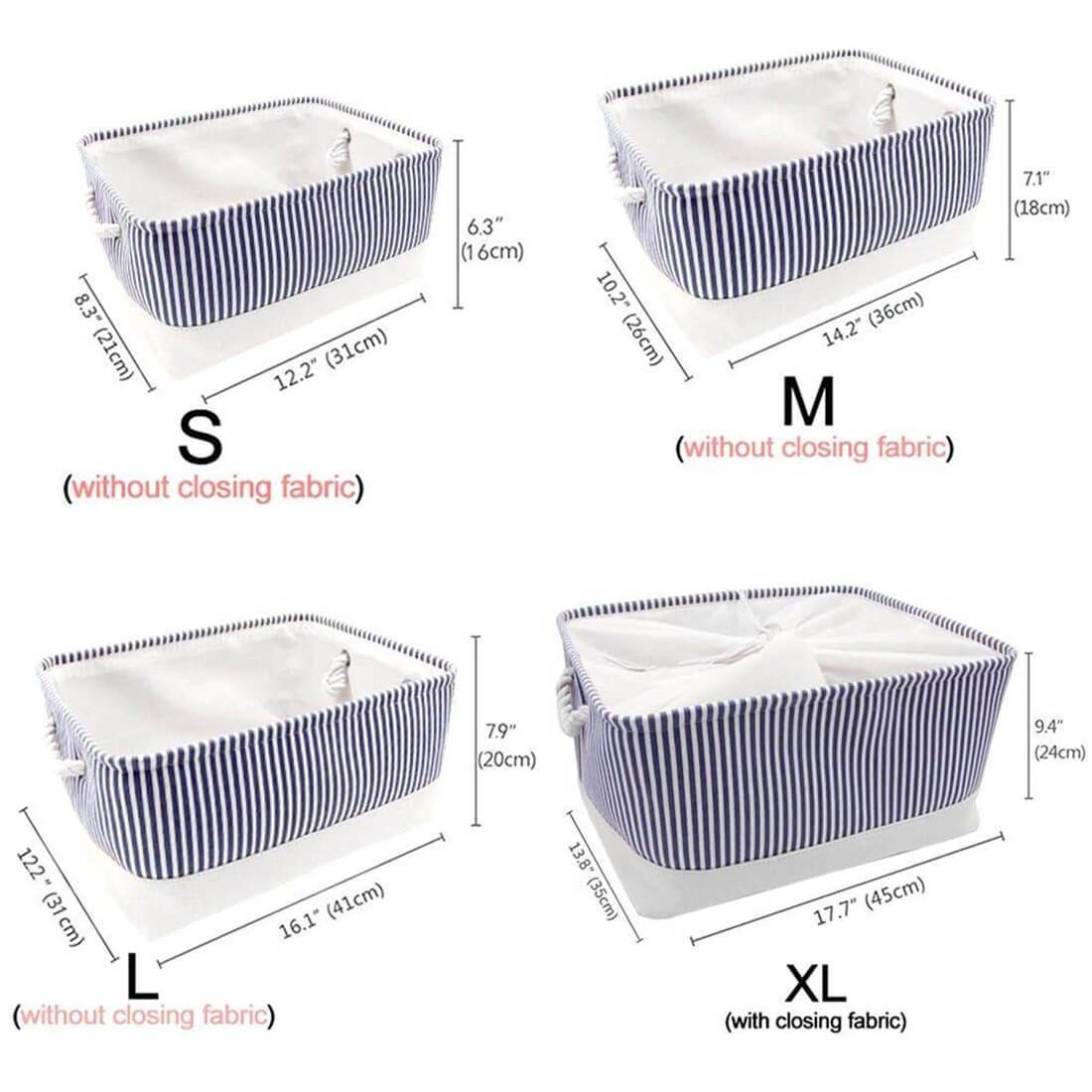 Stripe Fabric Storage Box with Rope Hand – Mangata