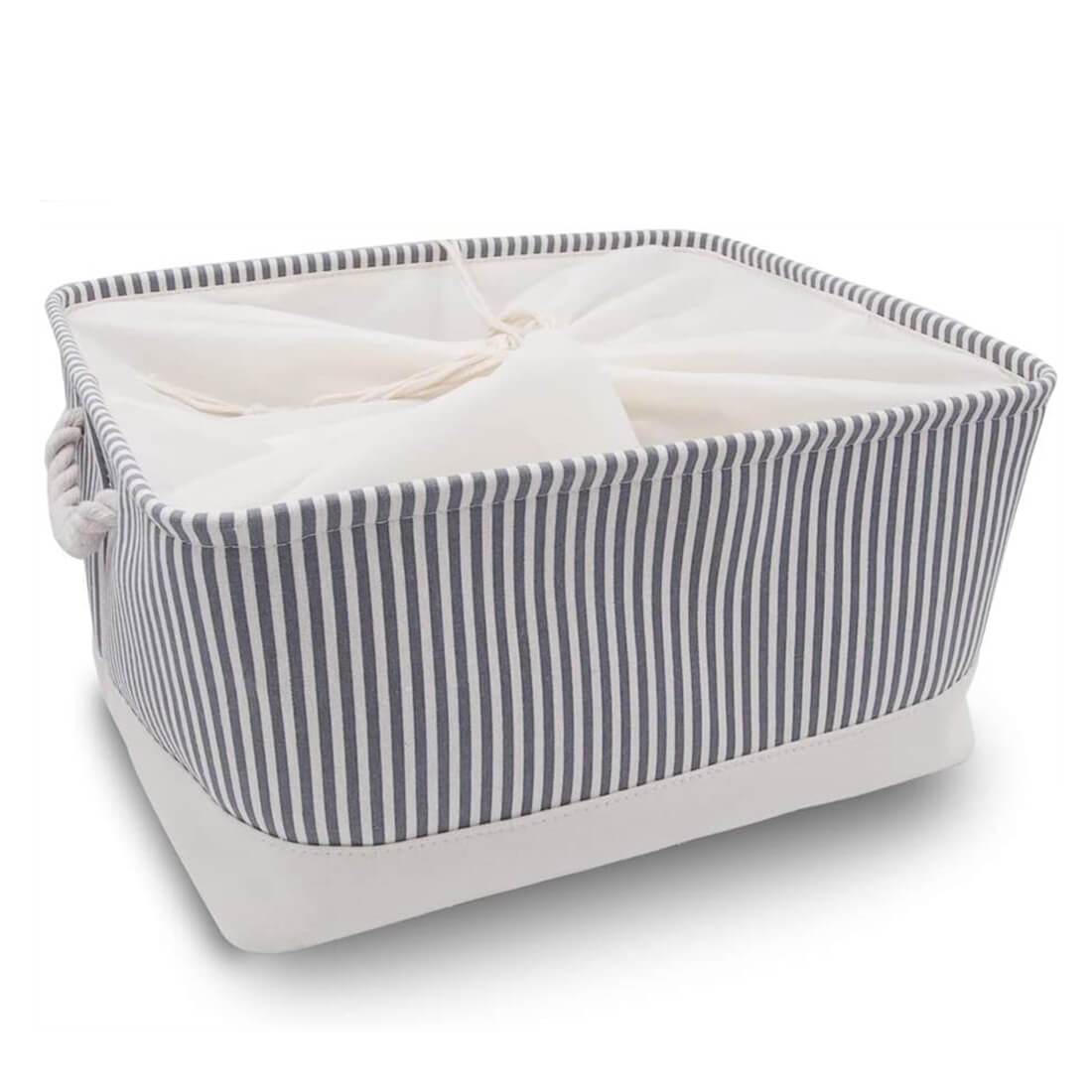 Stripe Fabric Storage Box with Rope Hand – Mangata