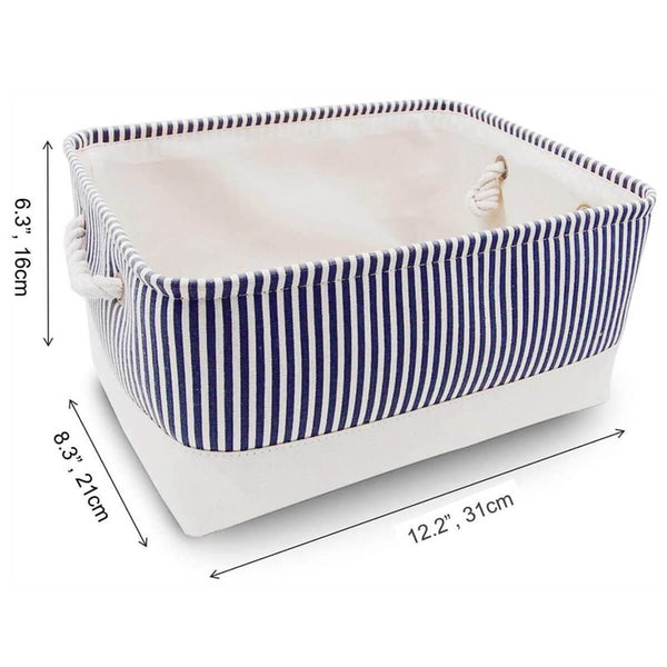 Stripe Fabric Storage Box with Rope Hand – Mangata