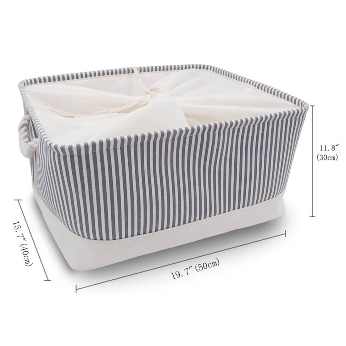 Stripe Fabric Storage Box with Rope Hand – Mangata