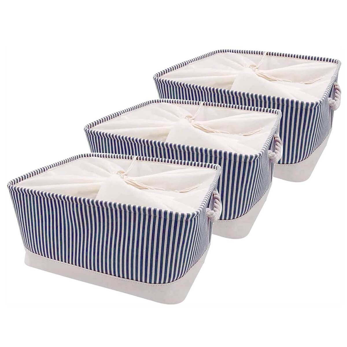 Stripe Fabric Storage Box with Rope Hand – Mangata